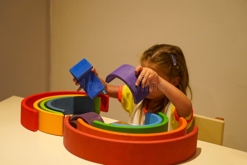 The Girl Collects a Huge Multi-colored Rainbow, a Huge Rainbow ...