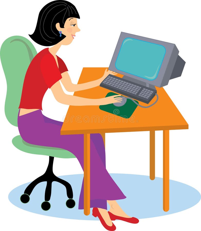 Blonde Computer Geek stock illustration. Illustration of clip - 2887394