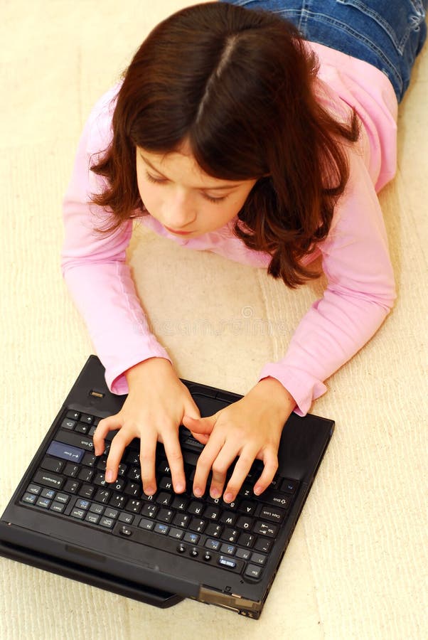 Girl computer stock image. Image of female, online, girls - 1762725