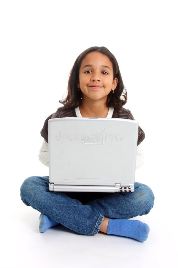 Girl with Computer stock photo. Image of internet, pretty - 6989530