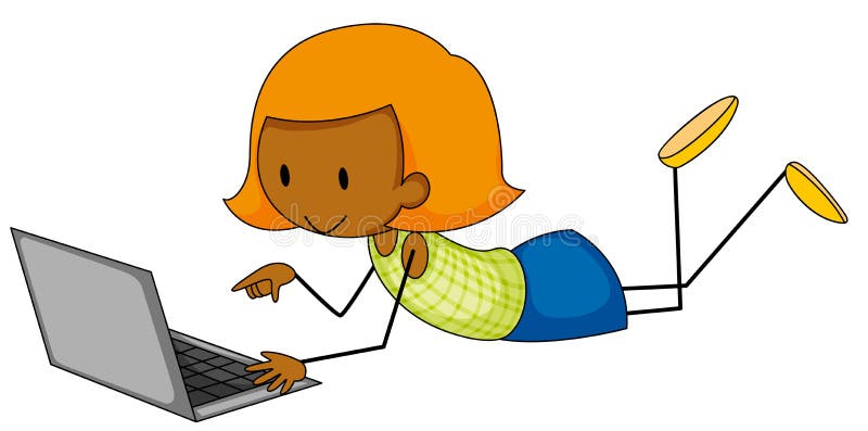 Doodle Girl Working Laptop Stock Illustrations – 273 Doodle Girl ...