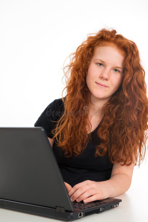 Girl with computer stock photo. Image of campus, literature - 40745990