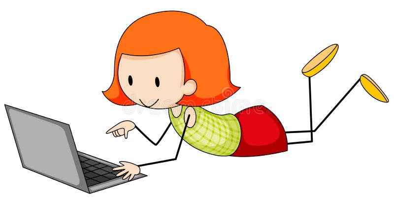 Cartoon Girl Typing Stock Illustrations – 1,409 Cartoon Girl Typing ...