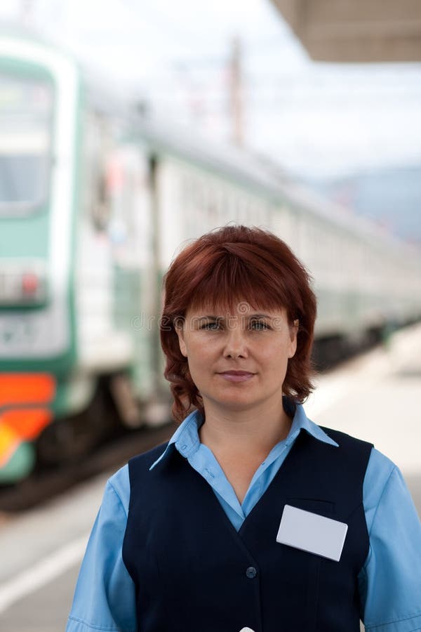 Girl-conductor smiles stock image. Image of conductor - 13857745