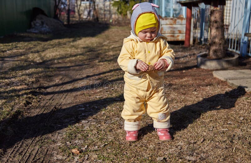 The Girl with the Cone on Walk Stock Photo - Image of person, children ...