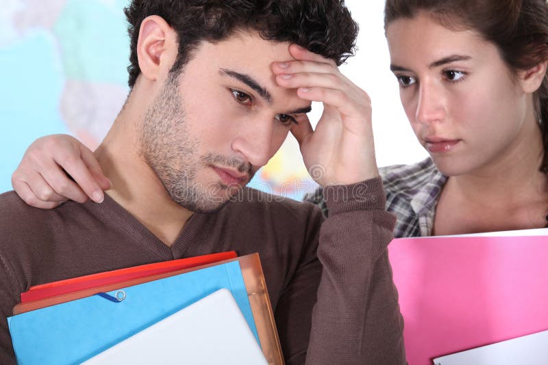 Girl Consoling Fellow Student Stock Image - Image of folder, exam: 28902293