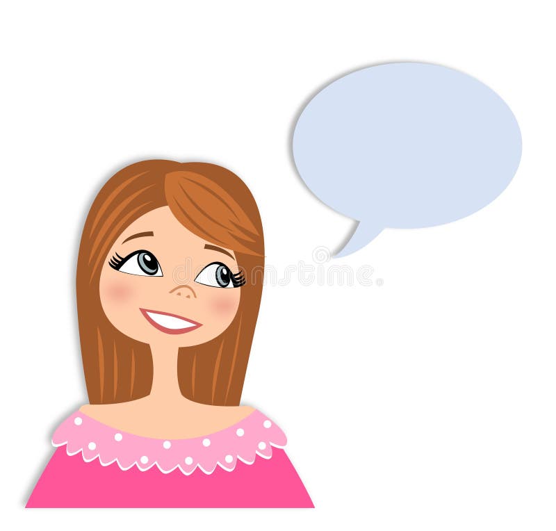 Girl in Conversation Cartoon Character Stock Illustration ...