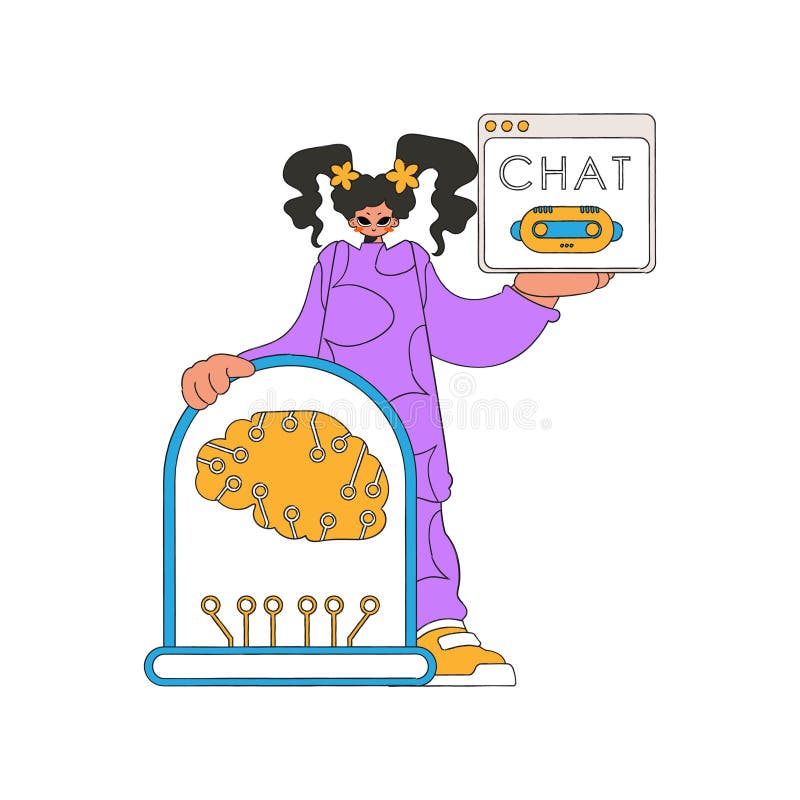 Vector Brain Interfacing with Computer CPU Stock Vector - Illustration of processing, biology ...