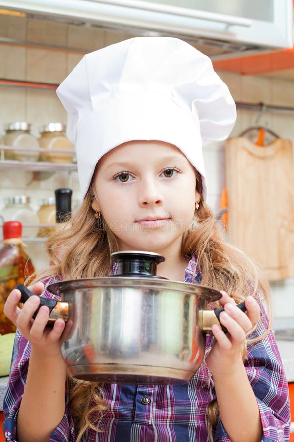 Girl in a cook cap stock photo. Image of caucasian, cooker - 23059332
