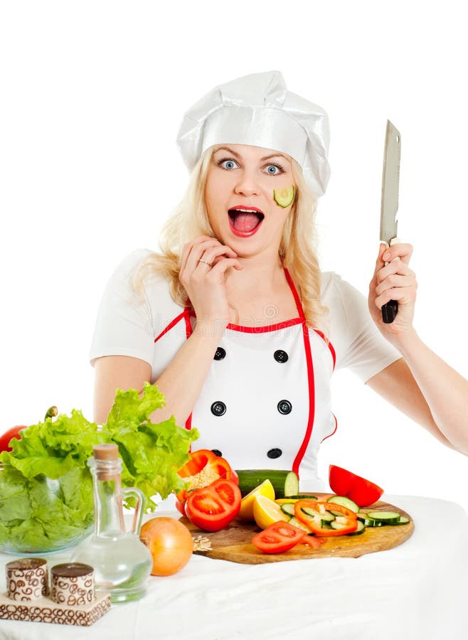 Girl cook emotional stock photo. Image of diet, happy - 22634096