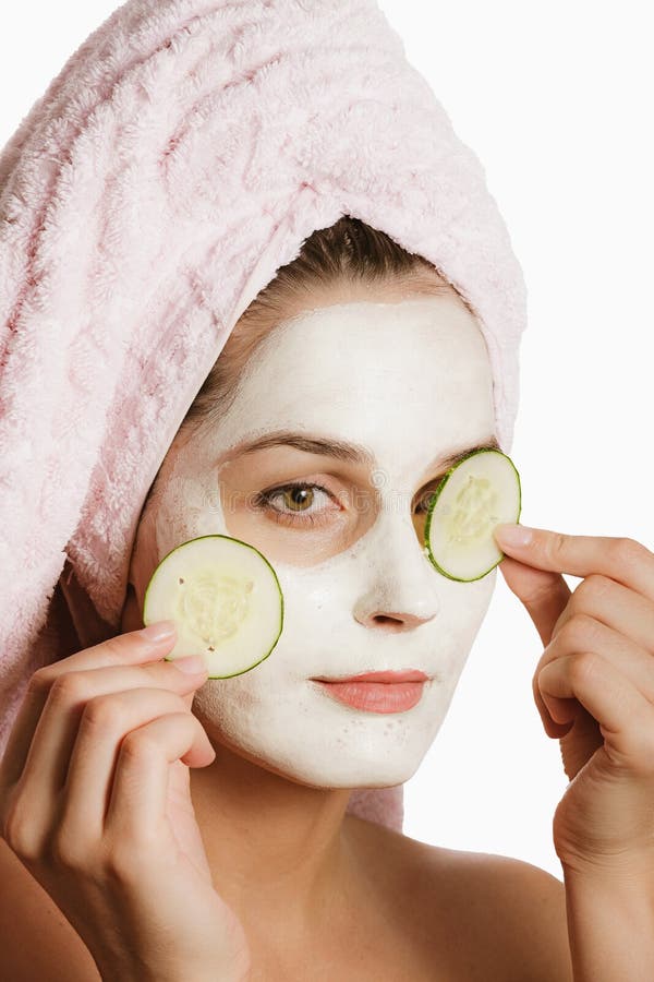 Young Beauty Woman in the Bath with Face Mask Stock Photo - Image of ...
