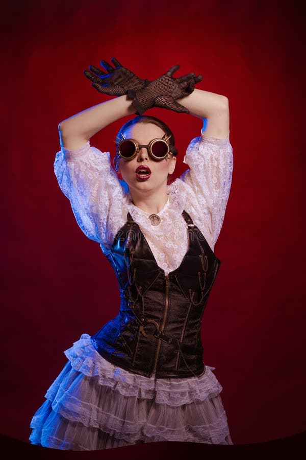 Girl in Costume and Accessories Steampunk Style Stock Image - Image of ...