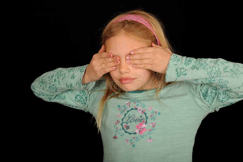Girl covering eyes stock photo. Image of isolation, cover - 9041230