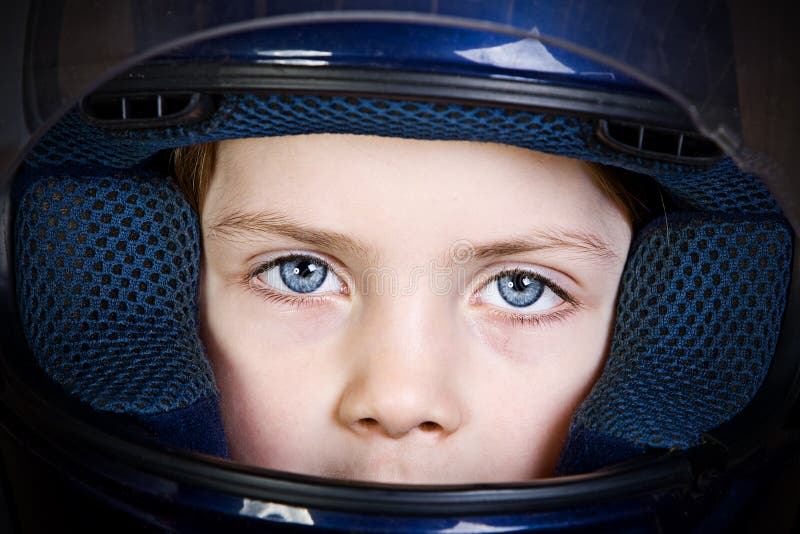 Girl in Crash Helmet stock image. Image of cute, eyes - 7283343