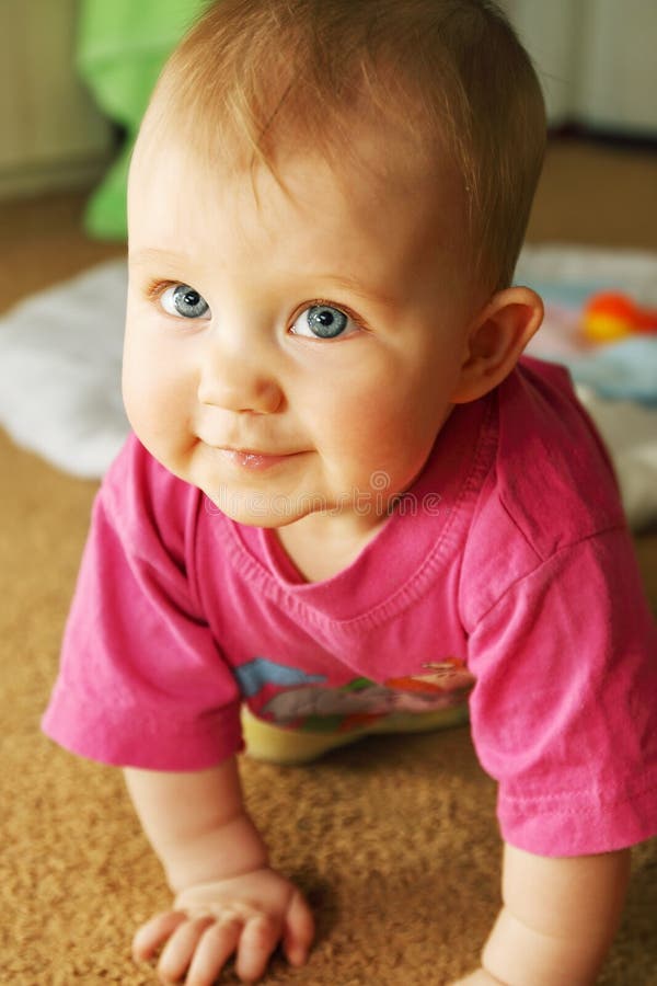 Girl crawling stock photo. Image of joyful, girl, bright - 24445096