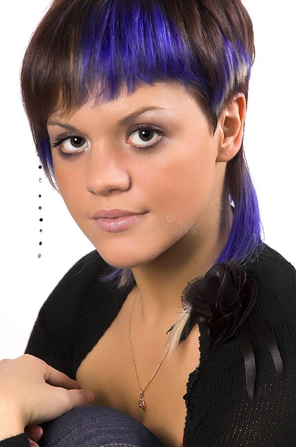 The Girl with a Creative Hair Stock Photo - Image of face, portrait ...