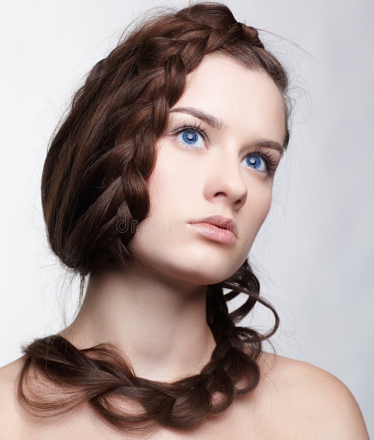 Girl with creative hair-do stock image. Image of adult - 18452675