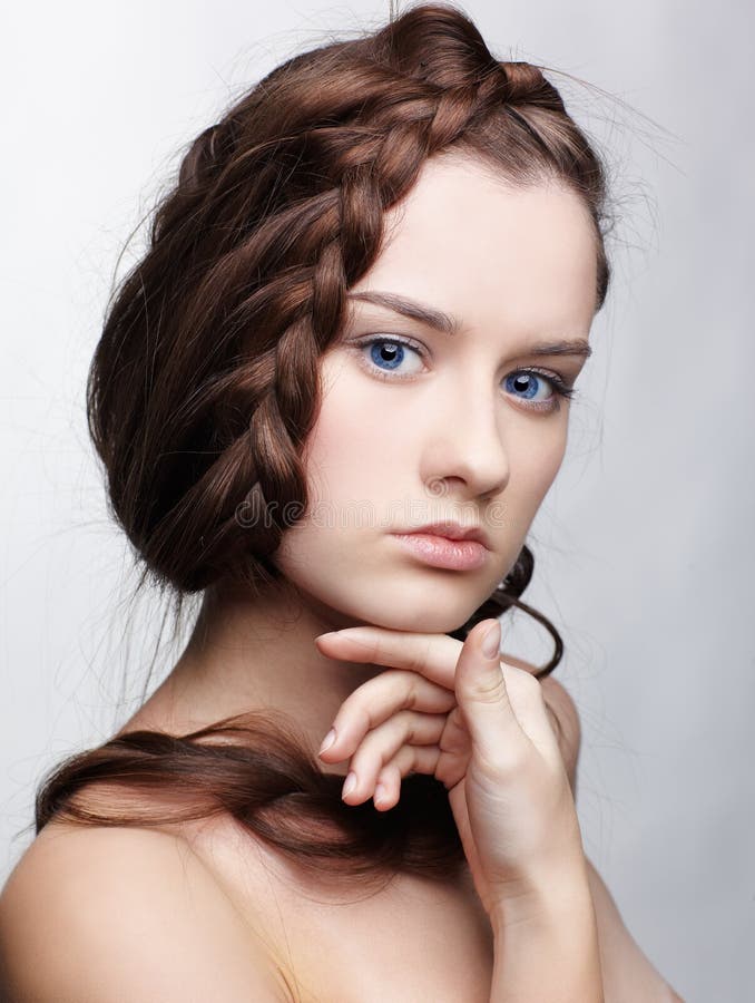 Girl with creative hair-do stock image. Image of health - 18611795