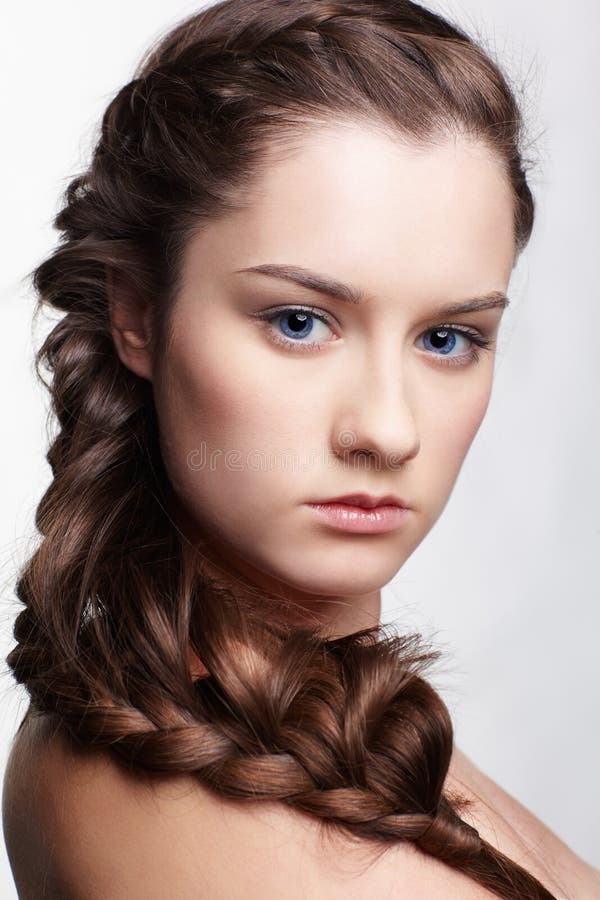 Girl with creative hair-do stock image. Image of braid - 18871479