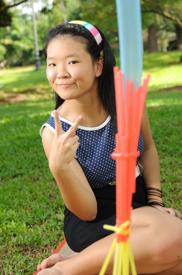 Girl with creative ideas stock photo. Image of child, picnic - 7547470
