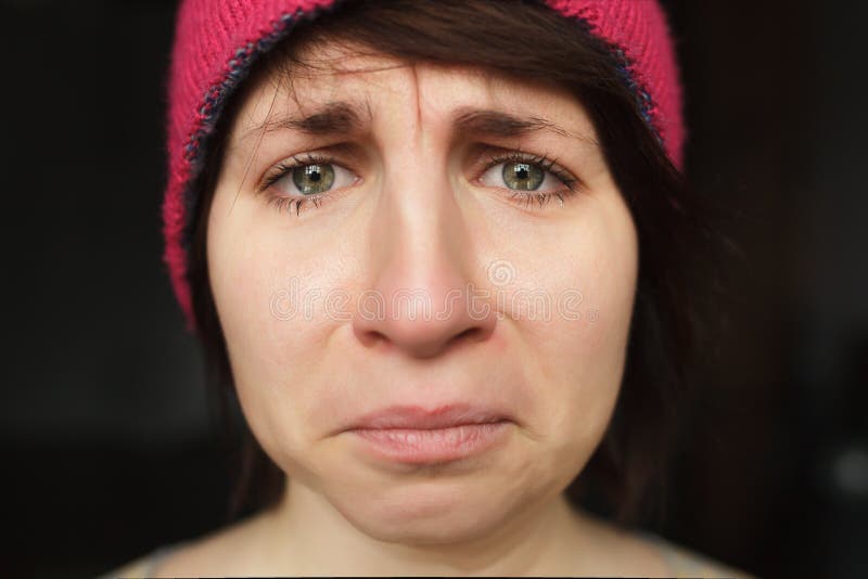 Girl cries in frustration. stock photo. Image of pain - 86160796