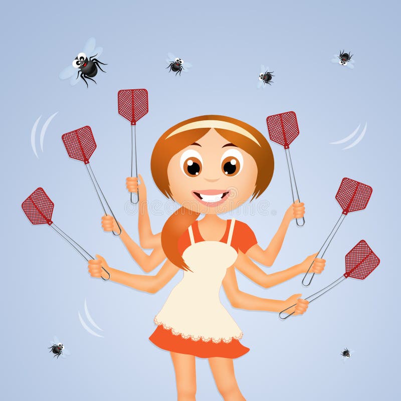 The fly swatter stock illustration. Illustration of eliminate - 61485645