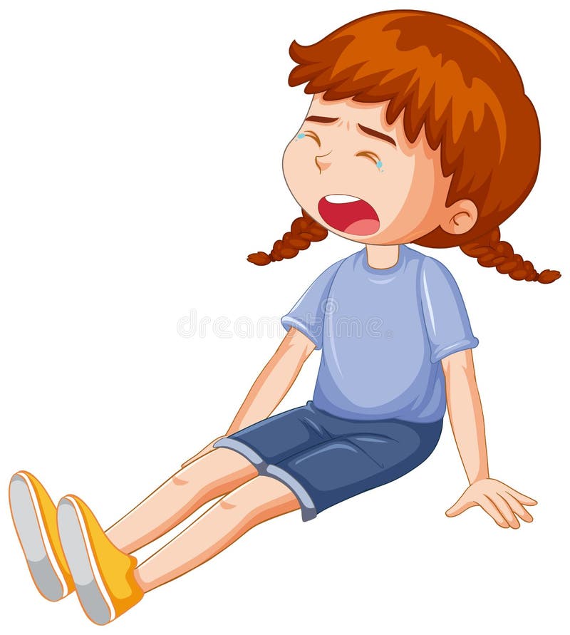 Crying Cartoon Funny Face With Tears And Expression Stock Vector