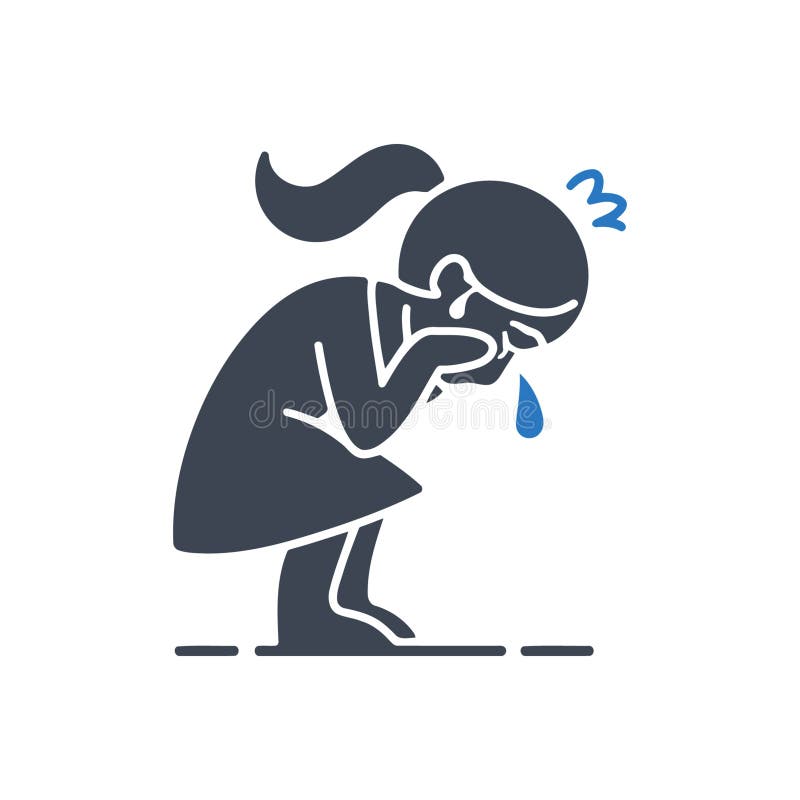 Girl Crying Icon stock vector. Illustration of sadness - 376290795