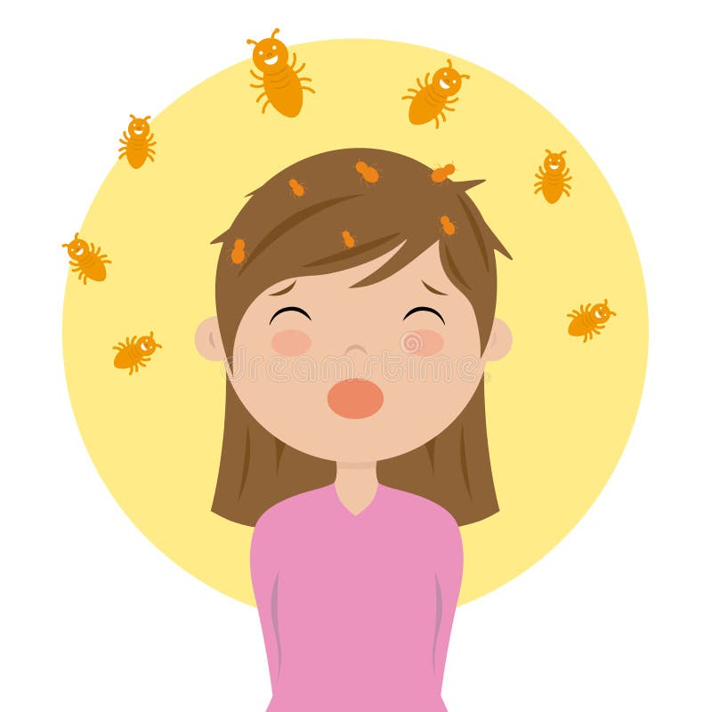 Child with lice stock vector. Illustration of magnifier - 60496507