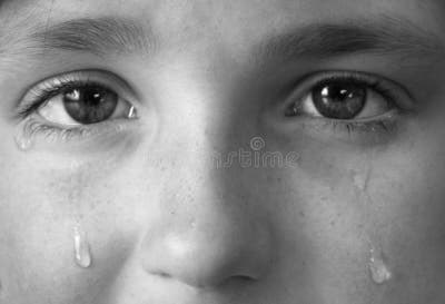 Girl Crying with Tears on Face Cheek Falling Stock Image - Image of ...