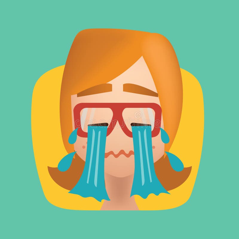 Girl Crying. Vector Illustration Decorative Design Stock Vector ...