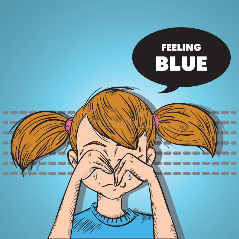 Girl Crying. Vector Illustration Decorative Design Stock Vector ...