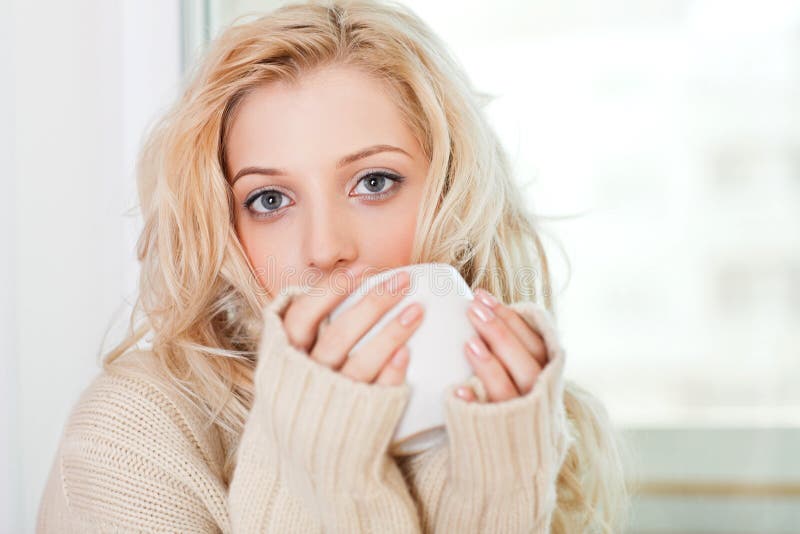 Girl with cup stock photo. Image of person, beautiful - 18201328