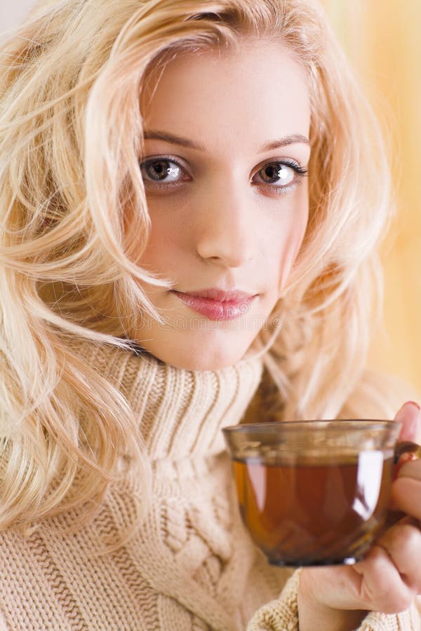 Girl with cup stock image. Image of cheerful, people - 18533629