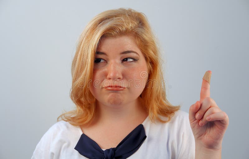 Girl Cut Finger stock image. Image of happy, injured - 41985745
