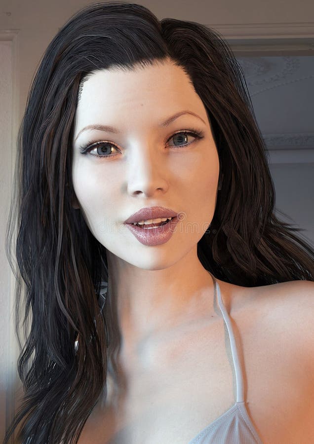 Girl 3D model stock image. Image of model, graphic, realistic - 77915639