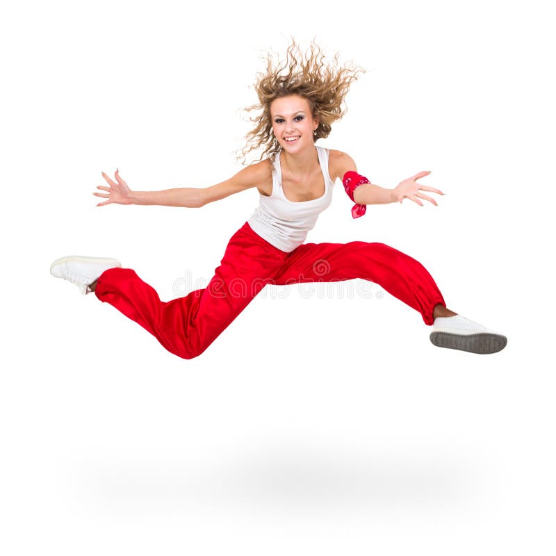 Girl dancer jumping stock photo. Image of music, loss - 27335192