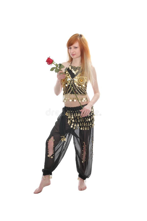 Red-headed Belly Dancer Posing with Sword Stock Image - Image of belt ...
