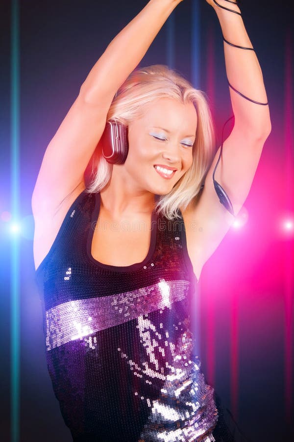 Girl is dancing stock photo. Image of model, glam, headphones - 20533906