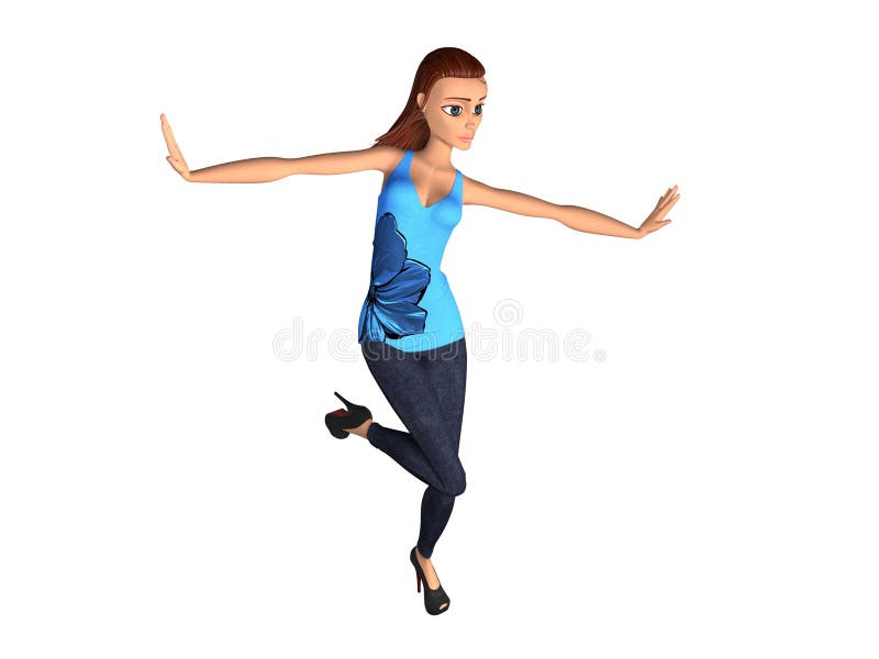 Girl dancing stock illustration. Illustration of cartoon - 25655664