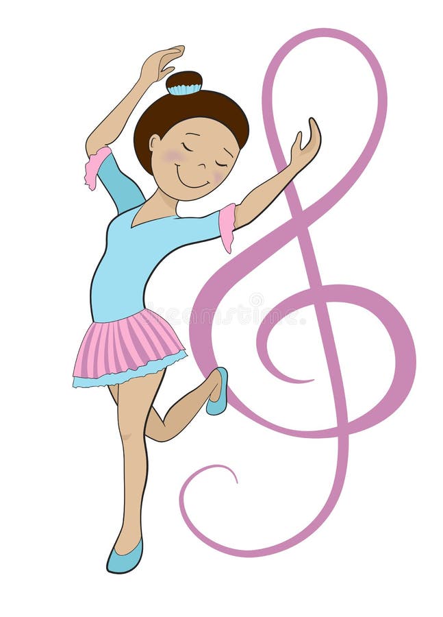 Girl Dancing Ballet Cartoon Vector Illustration Stock Vector ...