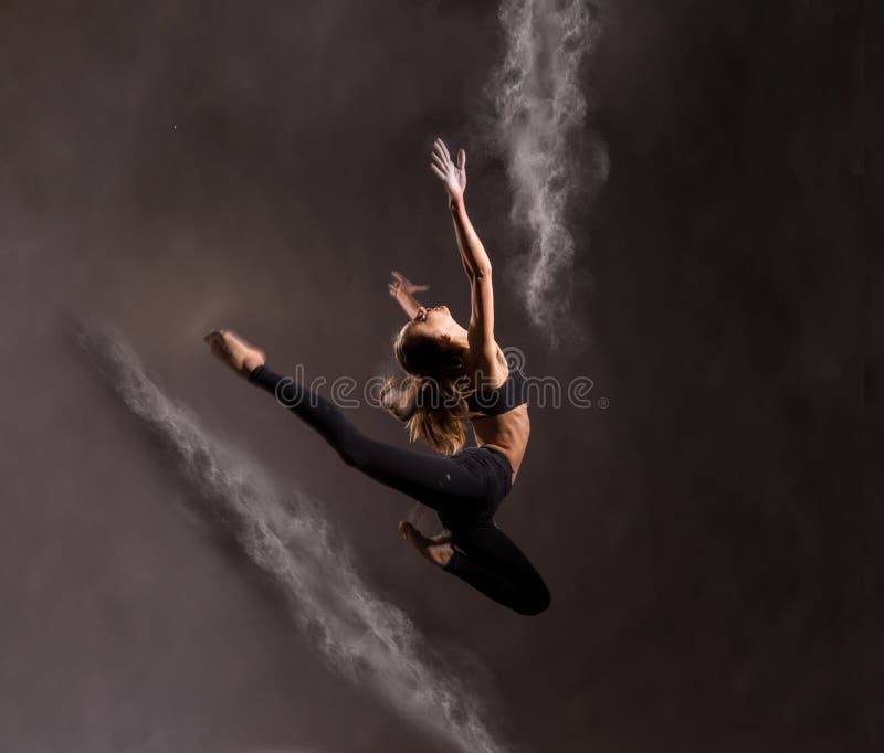 Girl dancing with a flour stock photo. Image of girl - 78946510