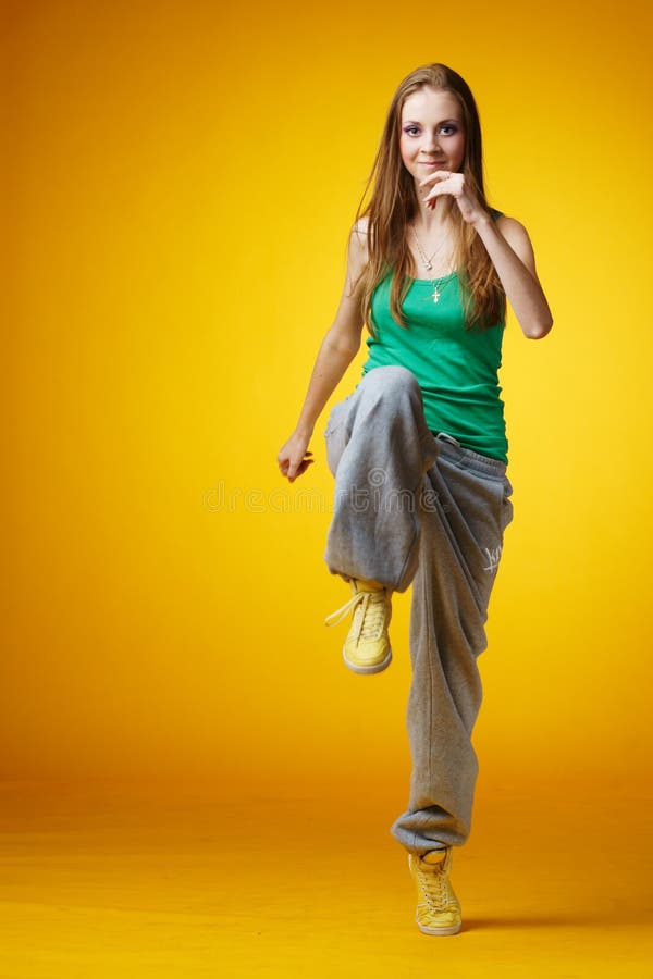 Girl dancing hip-hop stock photo. Image of active, breakdance - 16819066