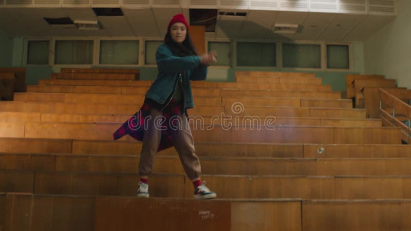 Girl Dancing in the Lacture Hall Stock Video - Video of educated ...
