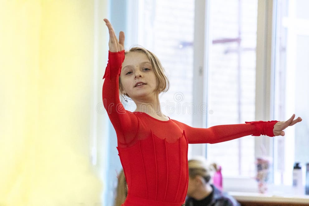 Girl Dancing a Standard Program in Ballroom Stock Image - Image of chacha, colorful: 382840929