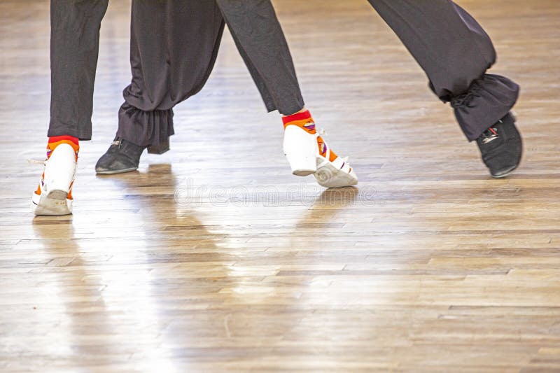 Girl Dancing with Teacher Dance Program Standard in Ballroom Stock ...