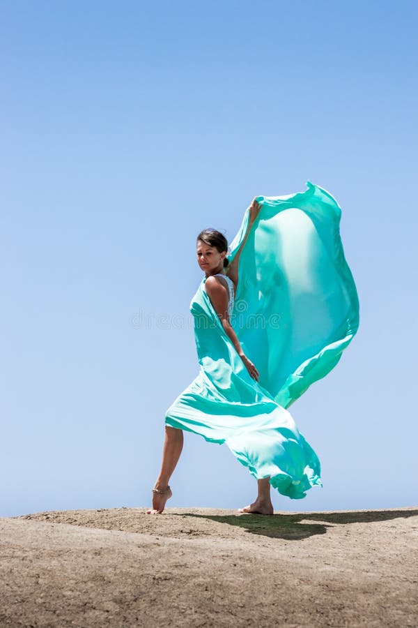 Girl dancing in the wind stock photo. Image of pose, girl - 54505182
