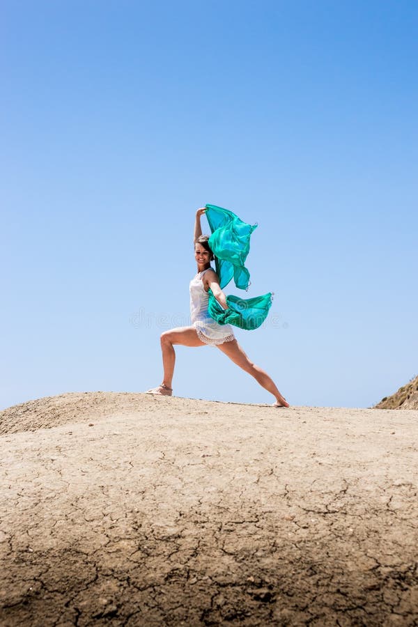 Girl dancing in the wind stock image. Image of deserted - 54503707