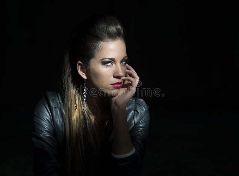 Girl stock image. Image of girl, eyes, green, model, hair - 56445155