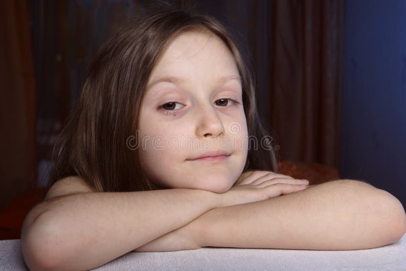 Girl at the dark room stock photo. Image of apartment - 13193396